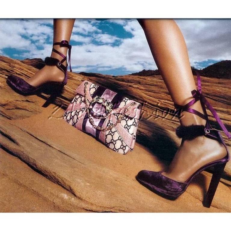 New Tom Ford For Gucci Mink Python Velvet 2004 Final Collection Heels Sz 95 For Sale At 1stdibs