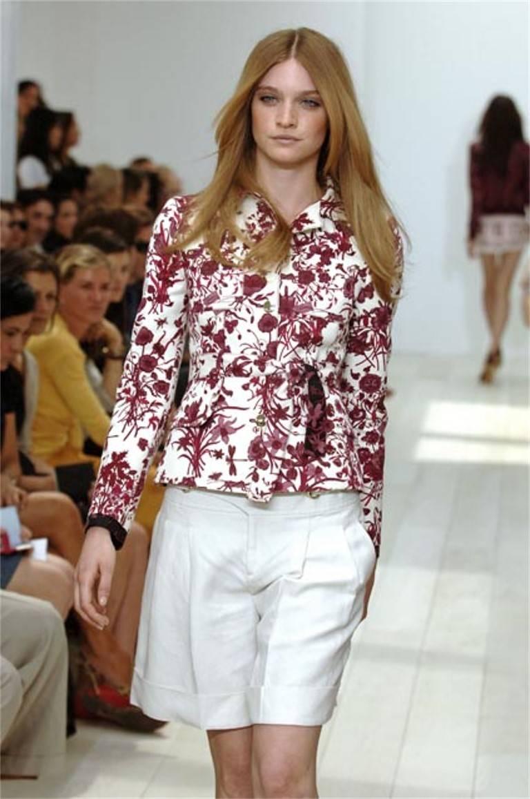 New Gucci Cruise New 2007 Runway Flora Wedge Espadrille Heels Sz 8.5 ...