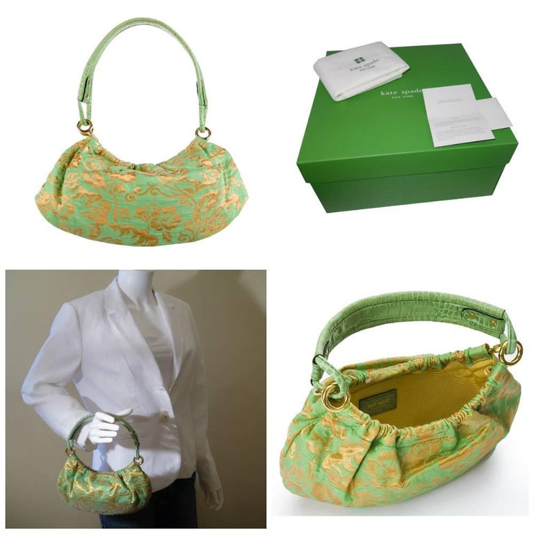New Kate Spade Spring 2005 Green Brocade Evening Bag at 1stDibs