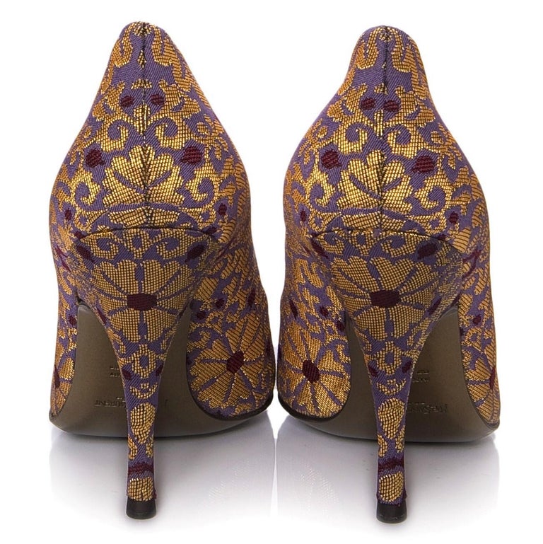 New Tom Ford Yves Saint Laurent YSL Brocade Heels Pumps Sz 38.5 For ...