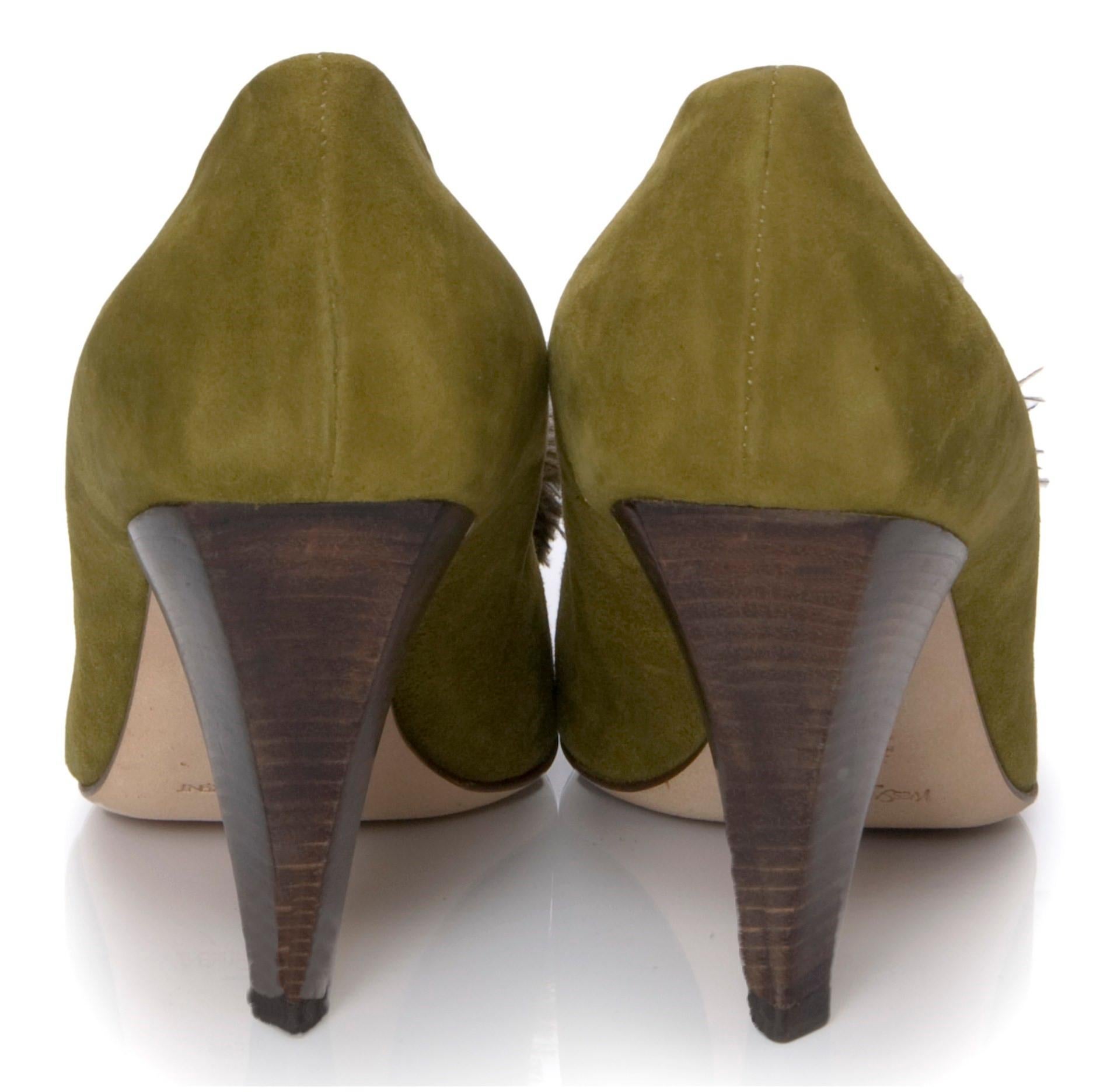New Yves Saint Laurent YSL Avocado Heels Suede Pumps Sz 39 at 1stDibs ...