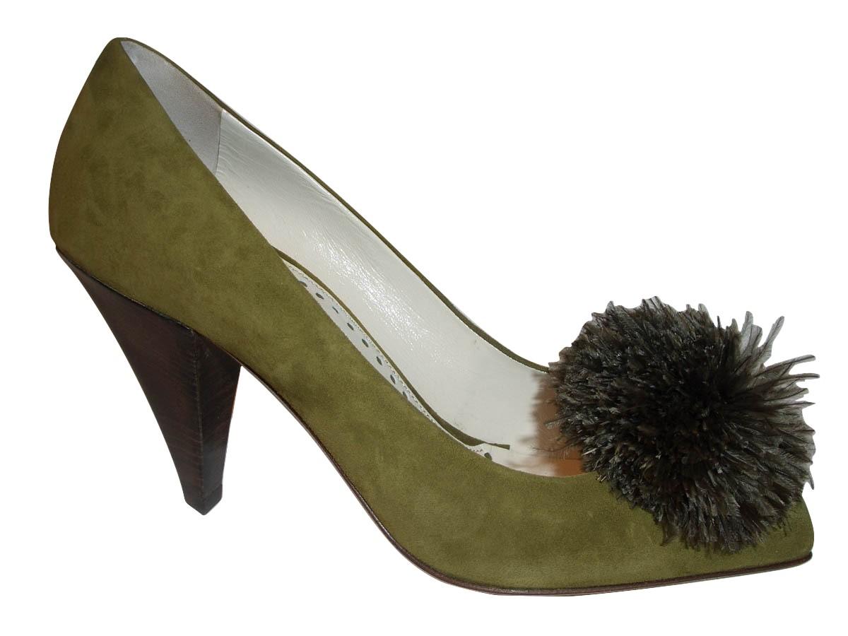 New Yves Saint Laurent YSL Avocado Heels Suede Pumps Sz 39 at 1stDibs ...