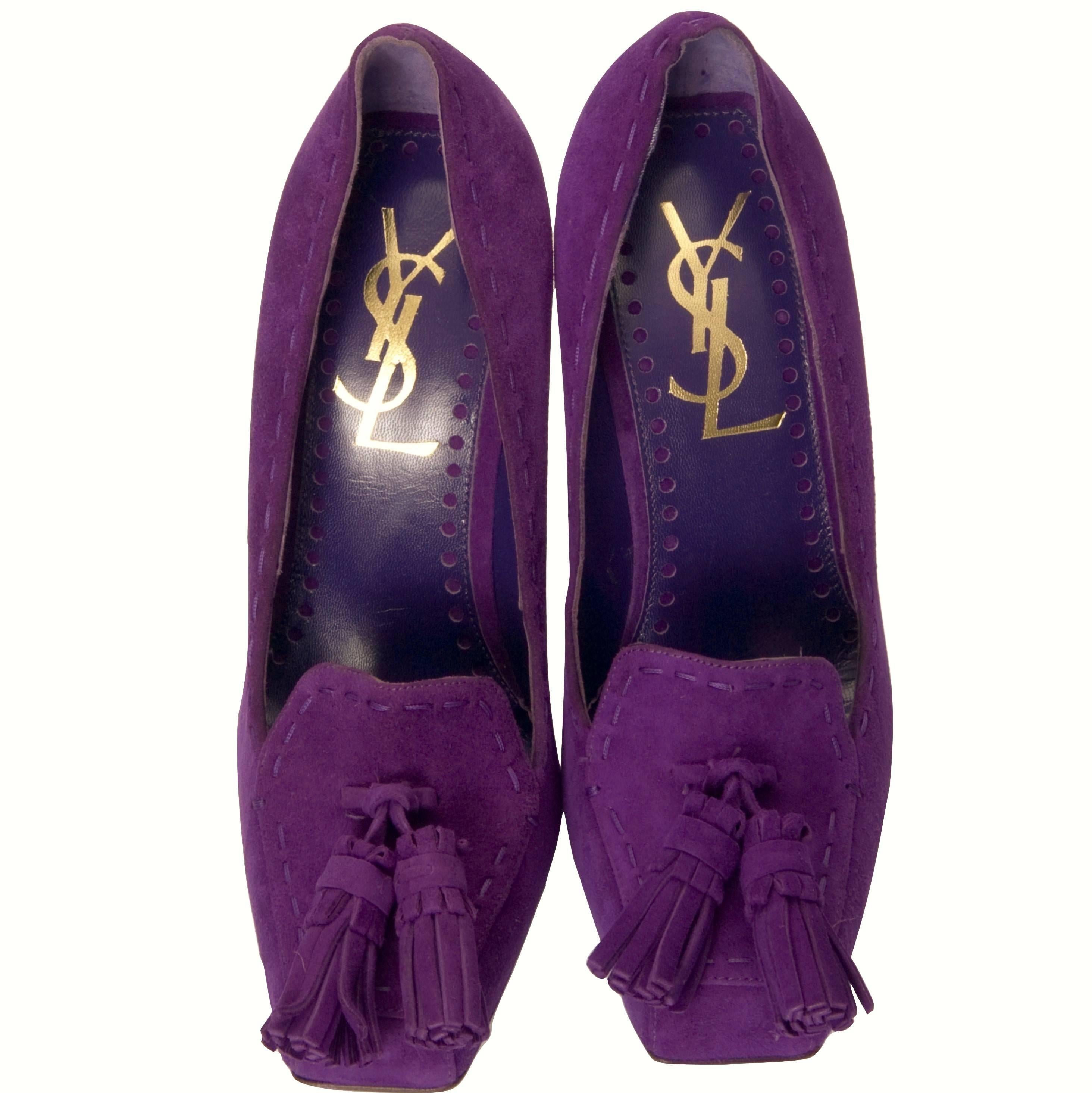 New Yves Saint Laurent by Stefano Pilati YSL Runway Suede Heels Pumps ...