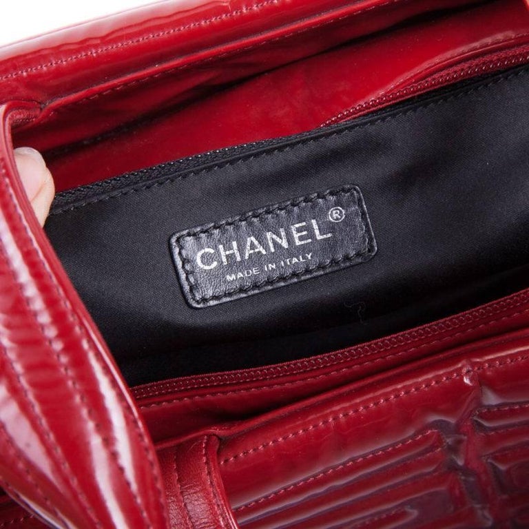Chanel Large Red Vinyl Ming Coco Vinyl Tote Bag For Sale at 1stDibs