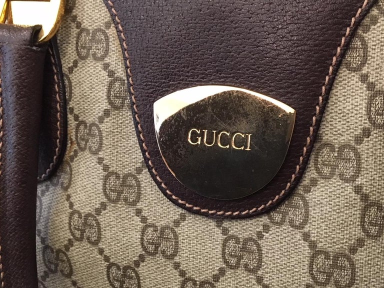 Gucci Classic SIgnature "GG" Monogram Handbag For Sale at 1stDibs ...