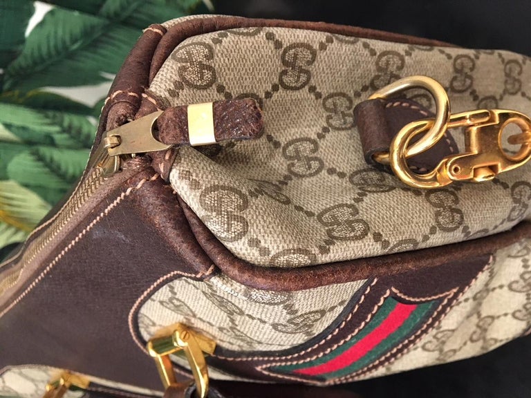 Gucci Classic SIgnature "GG" Monogram Handbag For Sale at 1stDibs ...