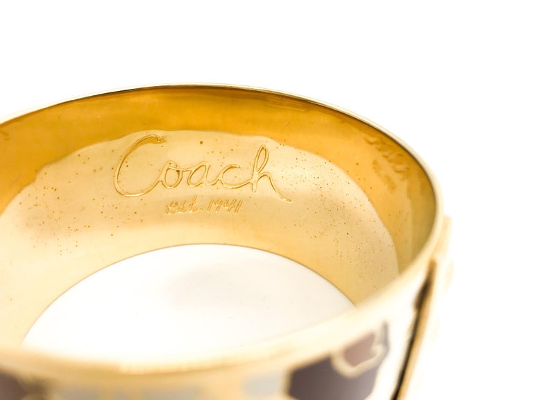 Coach Enamel Gold Tone Bangle Bracelet at 1stDibs | coach enamel bangle ...