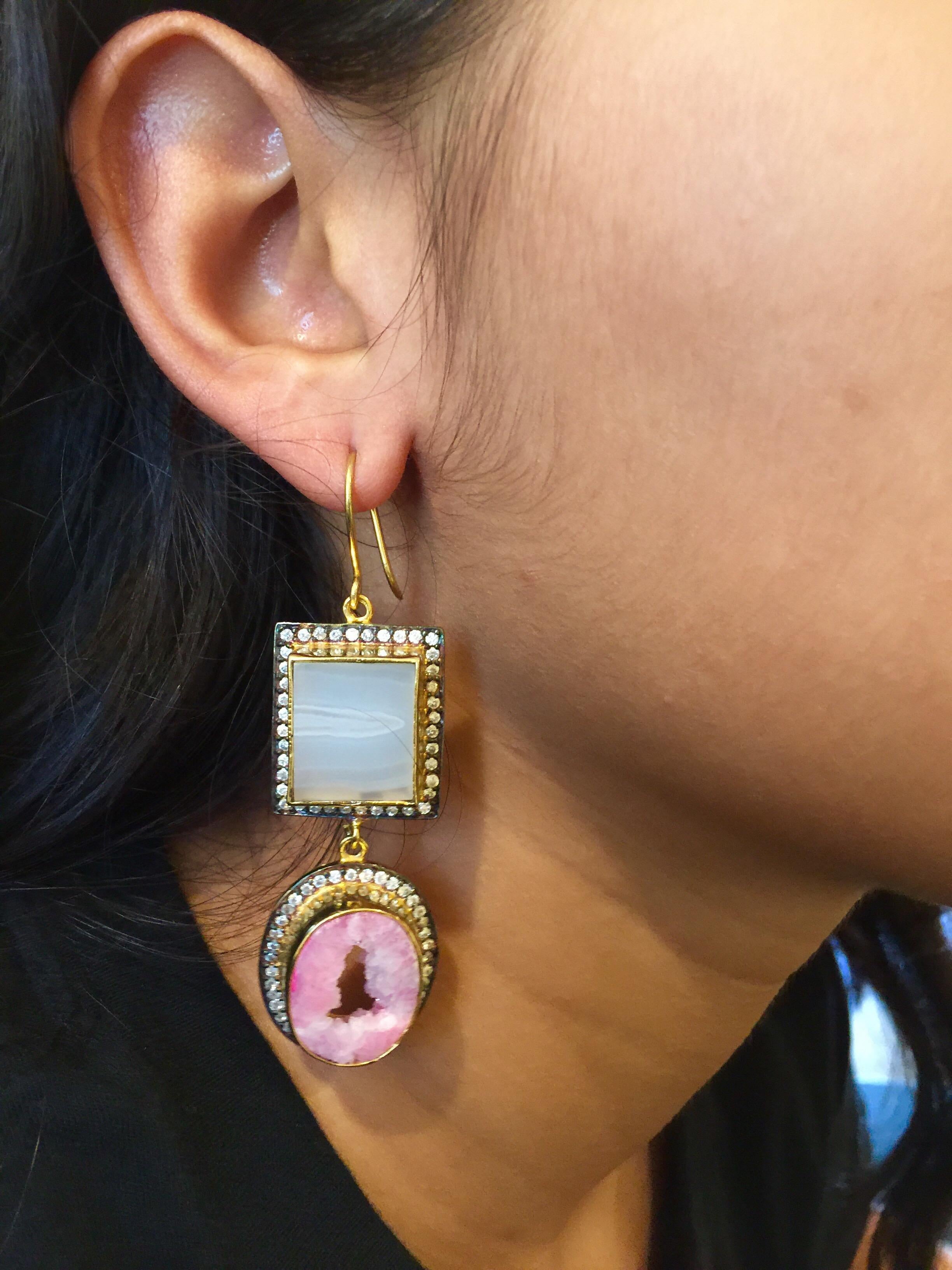Geode Druzy Pinky White Earrings. As featured in Oprah Magazine! at ...