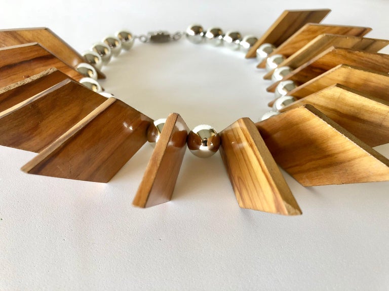 Mix Material Architectural Statement Necklace Circa 1980 For Sale at ...
