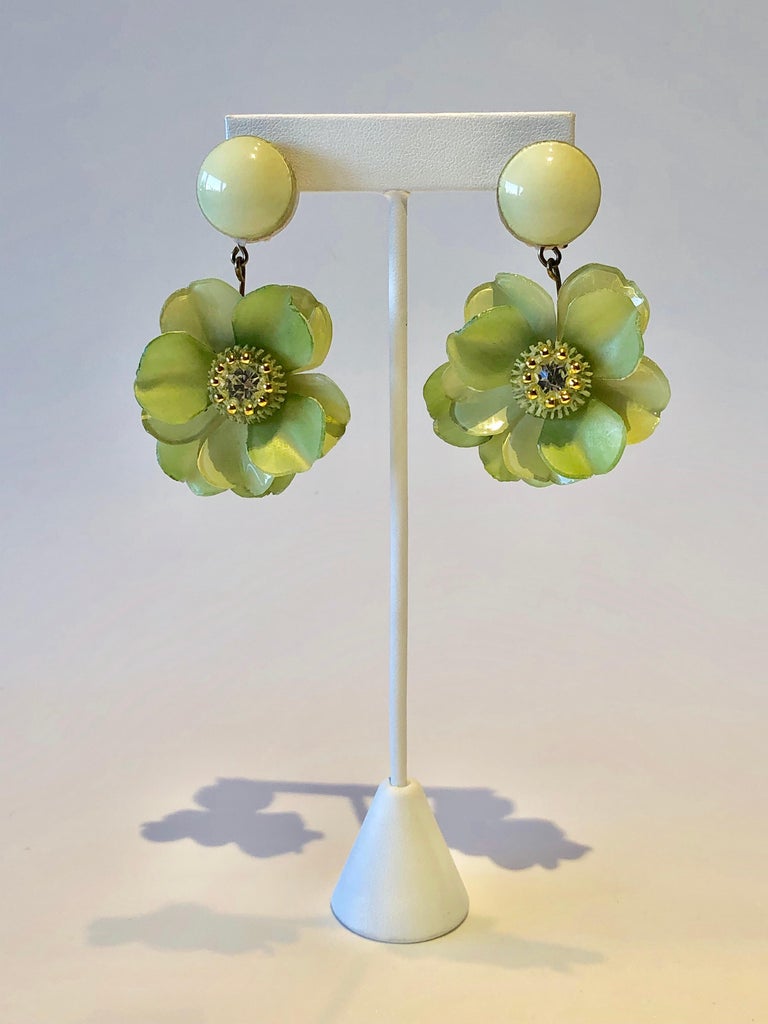 Oversized Flower Statement Earrings by Cilea Paris at 1stDibs