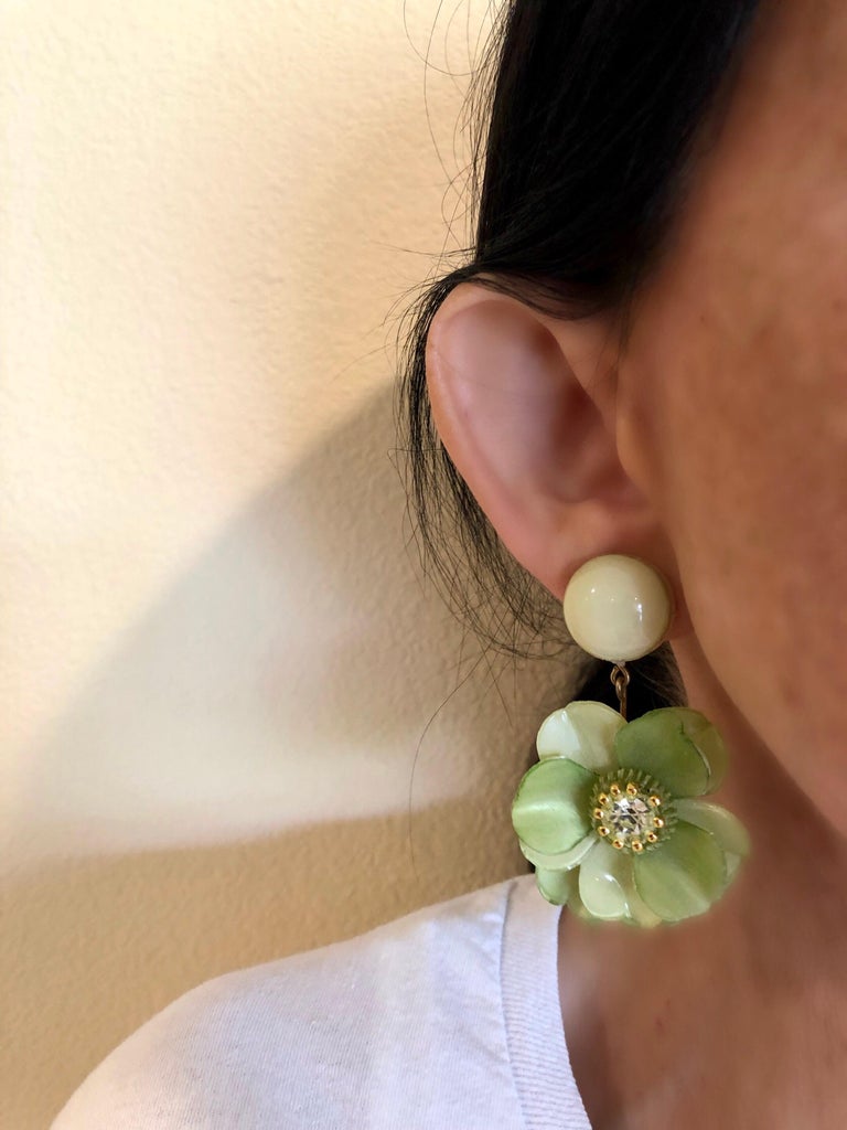 Oversized Flower Statement Earrings by Cilea Paris at 1stDibs