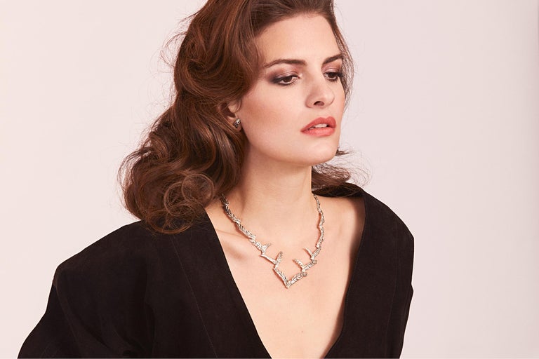 Simon Harrison V Shape Deadalus Feather Sterling Silver Necklace For ...