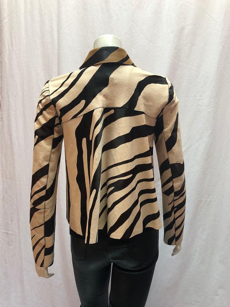 Roberto Cavalli Giraffe Print Ponyhair Moto Jacket For Sale at 1stDibs ...