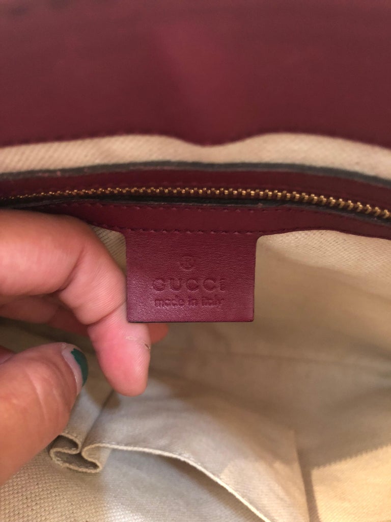 Gucci Guccissima Vintage Monogram Red Leather Crossbody Bag at 1stDibs
