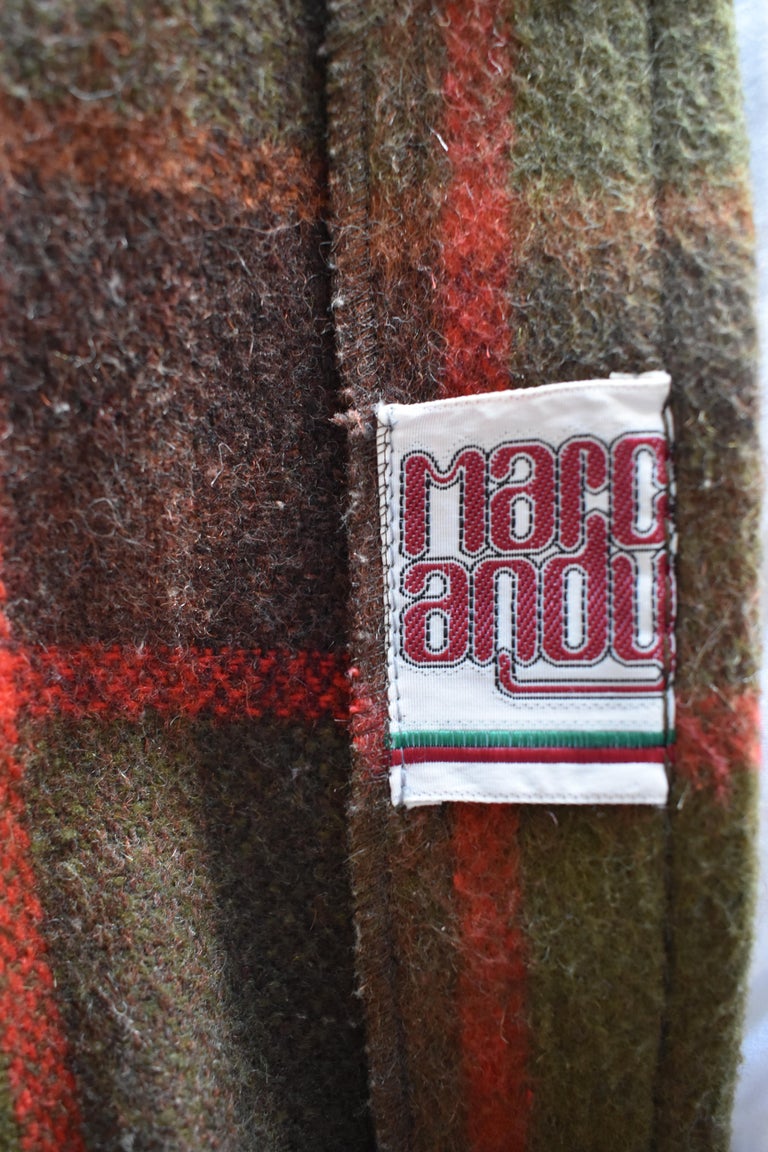 Vintage Wool Blend Checkered Cape, Circa 1950s For Sale at 1stDibs