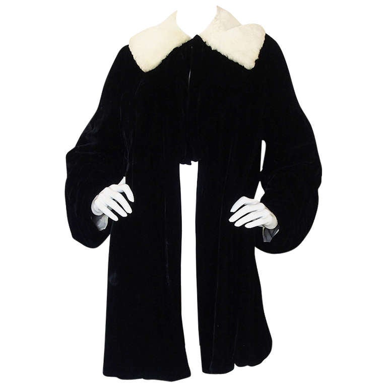 1920s Velvet and Ermine Flapper Coat or Jacket at 1stDibs