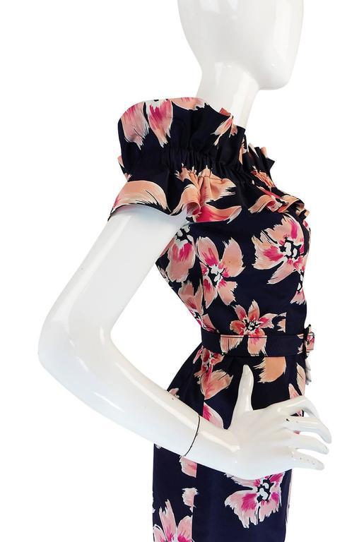 1980s Christian Dior Off Shoulder Floral Print Dress at 1stDibs | dior ...