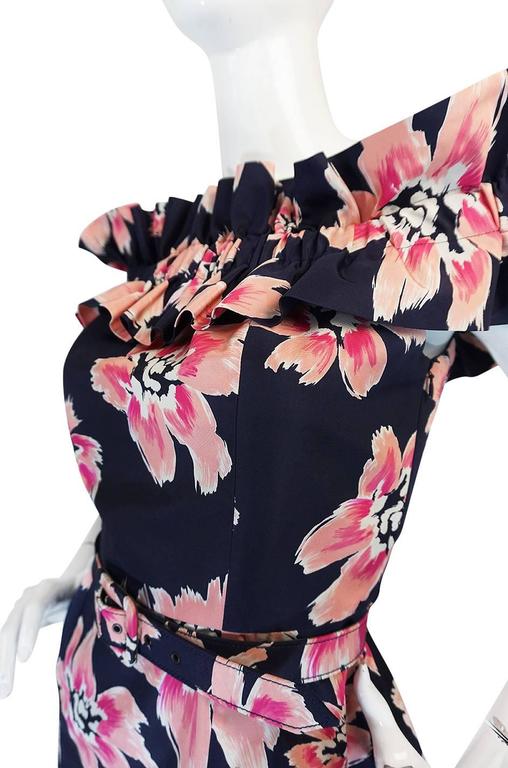 1980s Christian Dior Off Shoulder Floral Print Dress at 1stDibs | dior ...