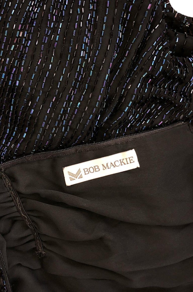 Incredible 1970s Bob Mackie Hand Applied Bead and Sequin Silk 'Orchid ...