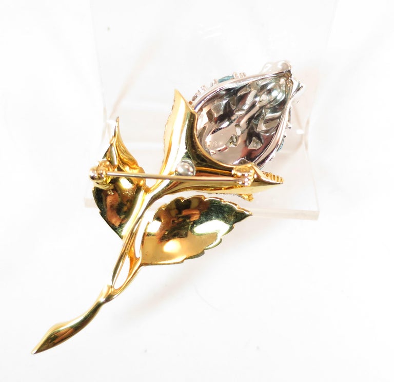 Ciro of Bond Street and NY Crystal Flower Brooch 1950s For Sale at 1stDibs
