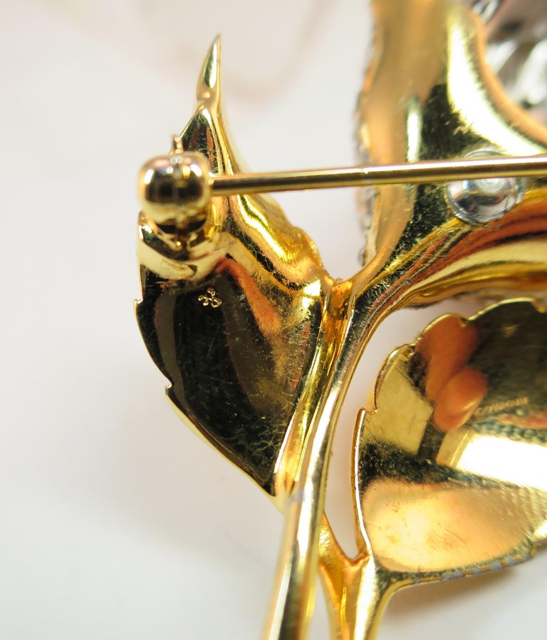 Ciro of Bond Street and NY Crystal Flower Brooch 1950s For Sale at 1stDibs