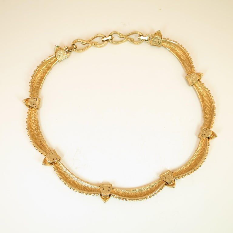 Marcel Boucher Gilded Nailhead Parure, Necklace, Bracelet, Earrings ...