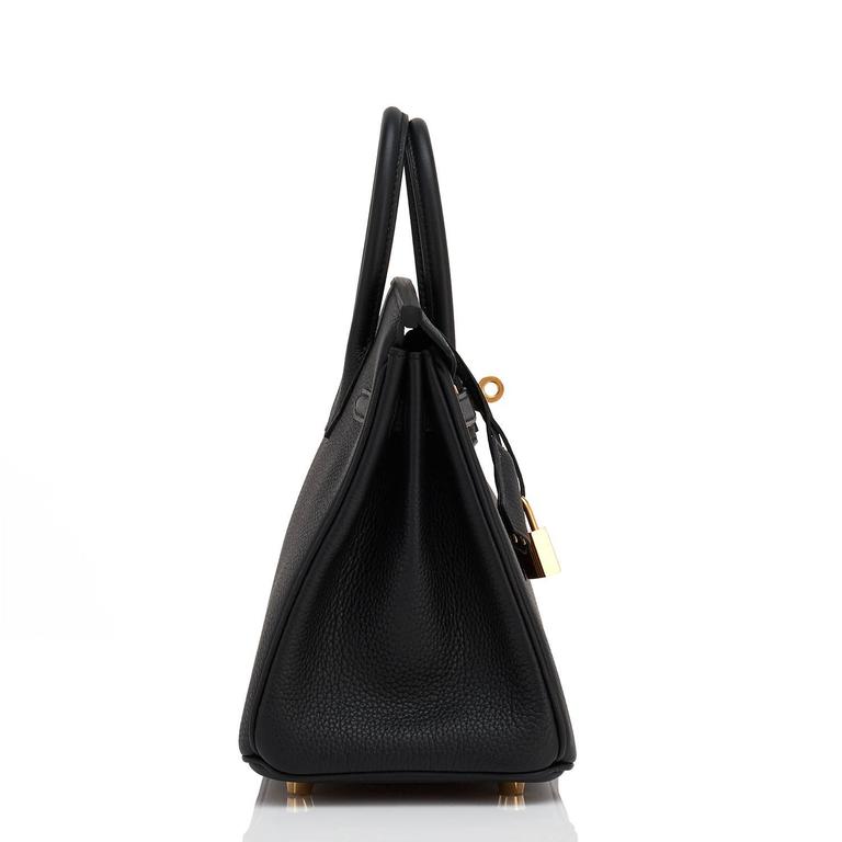 Hermes Black Baby Birkin 25cm Togo Gold Hardware Jewel at 1stDibs