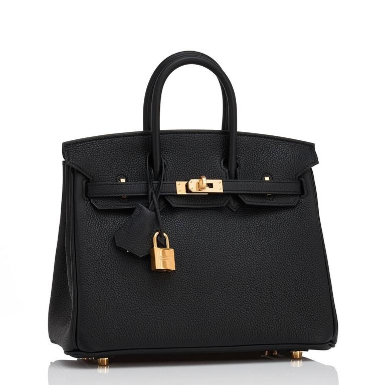 Hermes Black Baby Birkin 25cm Togo Gold Hardware Jewel at 1stDibs