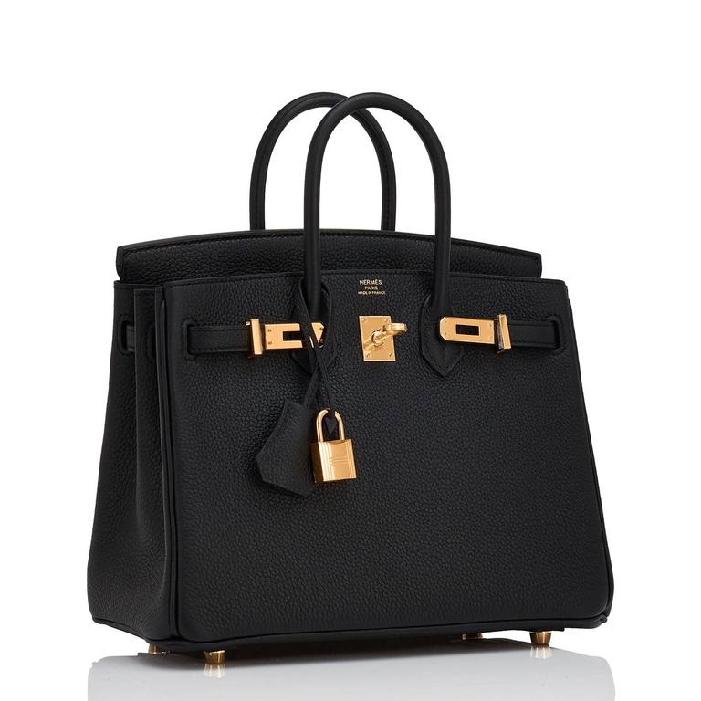 Hermes Black Baby Birkin 25cm Togo Gold Hardware Jewel at 1stDibs