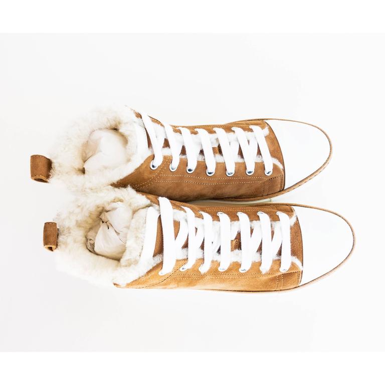 Hermes Jimmy Camel Shearling Sneakers 39 Below Retail at 1stDibs ...