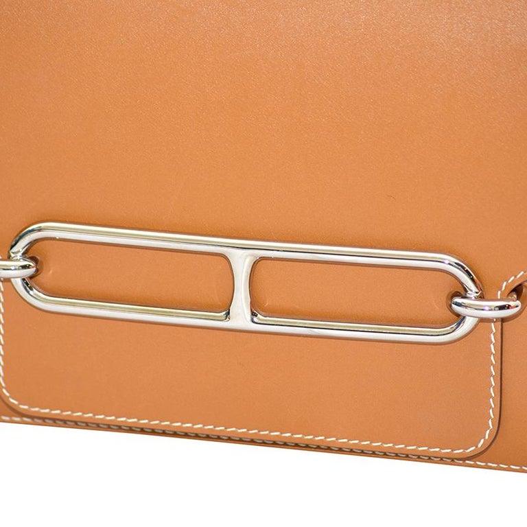 Hermes Gold Leather Palladium Hardware Roulis Bag For Sale at 1stDibs ...