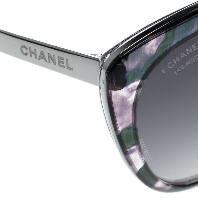 Chanel Camouflage/Black 4208 Cat Eye Sunglasses For Sale at 1stDibs