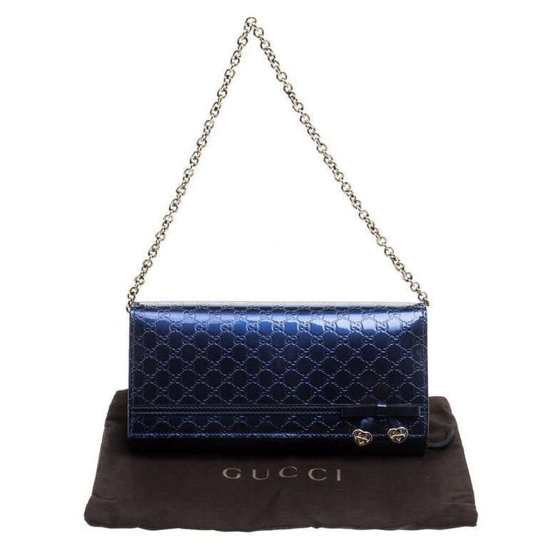 Gucci Blue Microguccissima Patent Leather WOC Wallet at 1stDibs ...