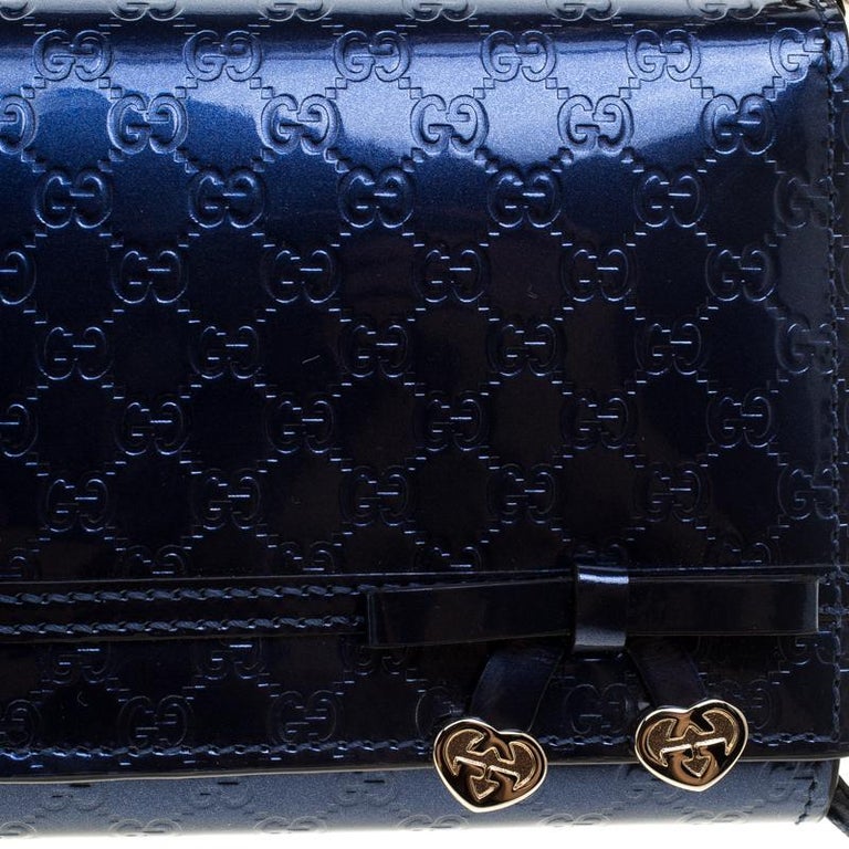 Gucci Blue Microguccissima Patent Leather WOC Wallet at 1stDibs ...