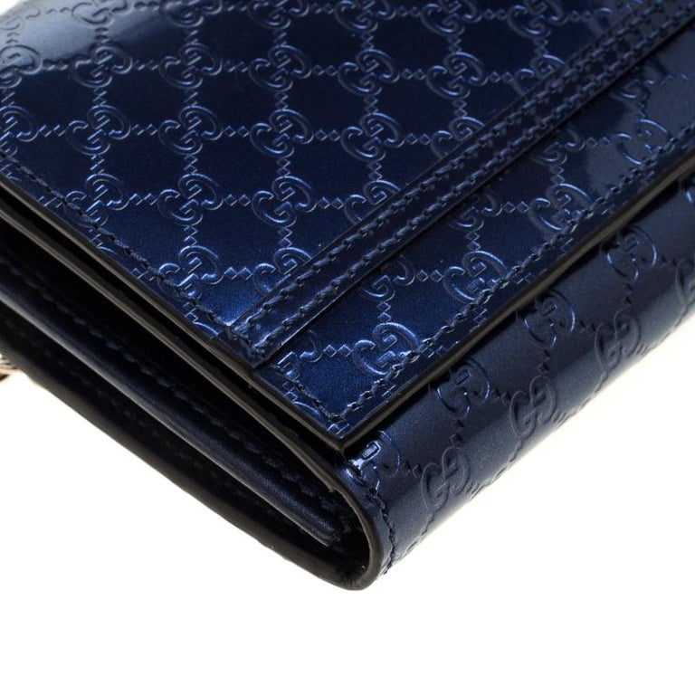 Gucci Blue Microguccissima Patent Leather WOC Wallet at 1stDibs ...