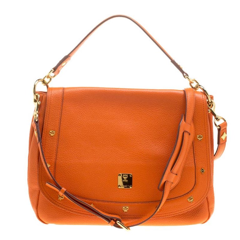 MCM Orange Leather Shoulder Bag at 1stdibs