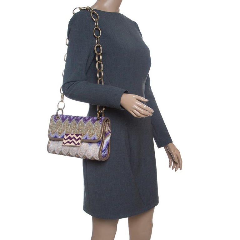 Missoni Multicolor Fabric Chain Shoulder Bag at 1stDibs