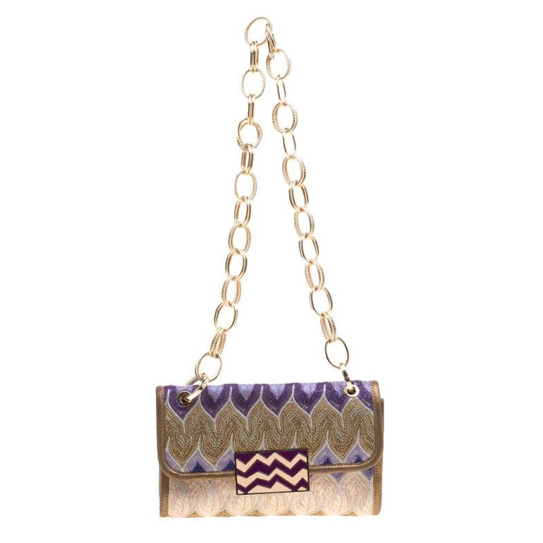 Missoni Multicolor Fabric Chain Shoulder Bag at 1stDibs