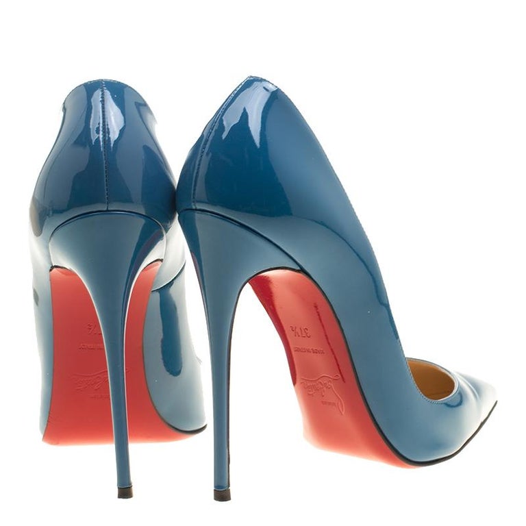 Christian Louboutin Ocean Blue Patent Leather So Kate Pumps Size 37.5 ...