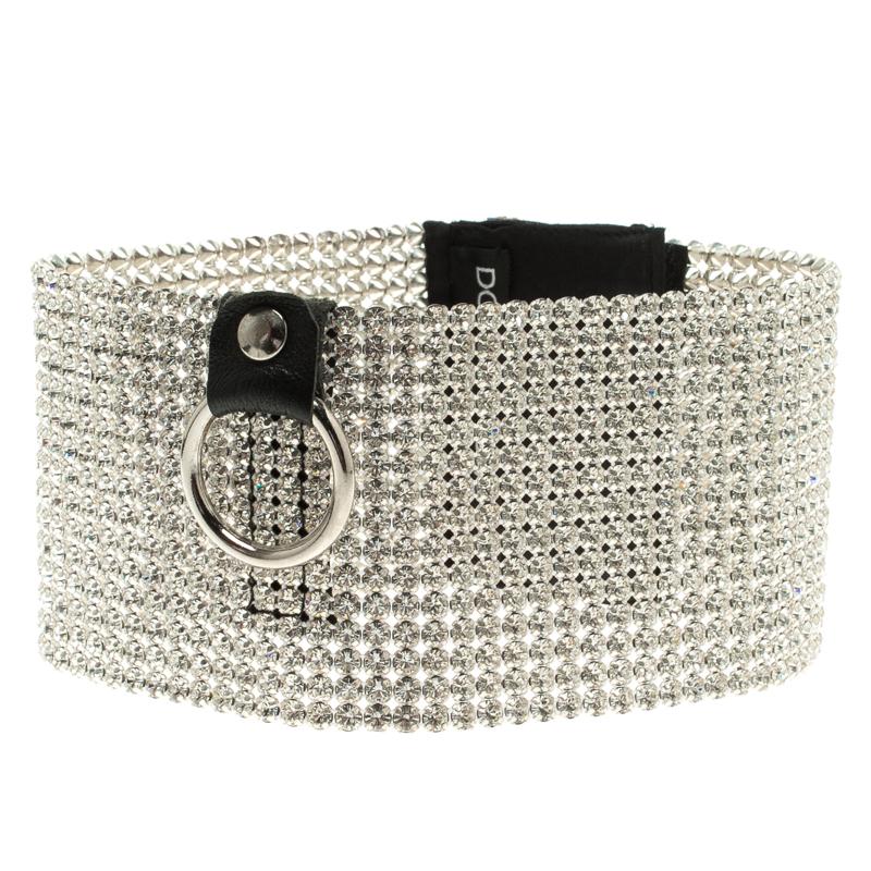 Dolce and Gabbana Crystal Mesh Embellished Extra Wide Choker Necklace ...