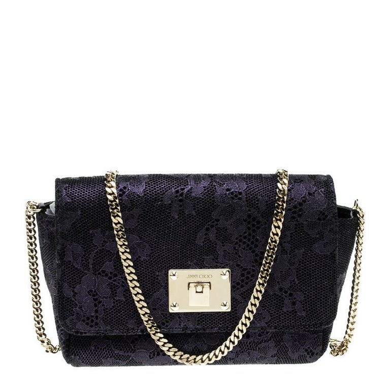 Jimmy Choo Purple Lace Mini Ruby Shoulder Bag at 1stDibs