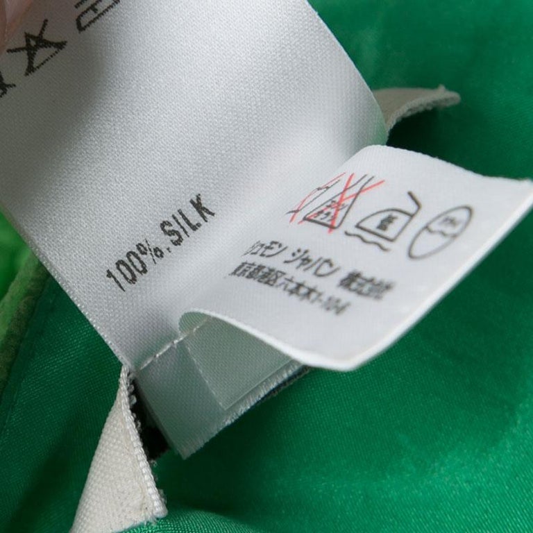 Chloe Green Pleated Crinkled Chiffon Noodle Strap Top S at 1stDibs