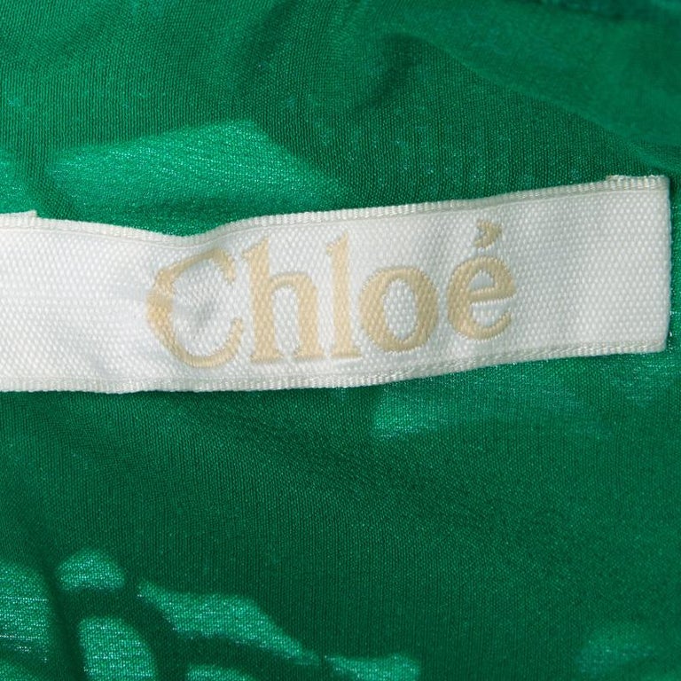 Chloe Grass Green Guipure Lace High Low Midi Dress S at 1stDibs | grass ...
