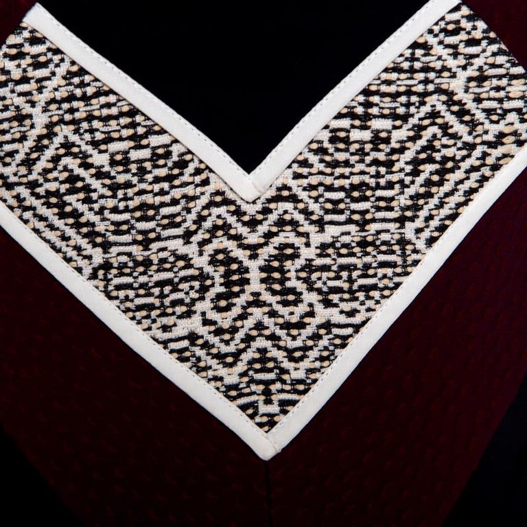 Roland Mouret Colorblock Jacquard Cutout Long Sleeve Shapur Dress S For ...