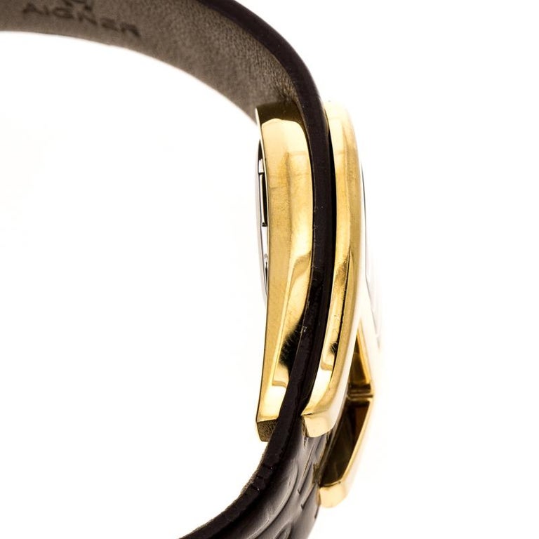 Aigner White Mother of Pearl Gold Plated Stainless Steel Capri III ...
