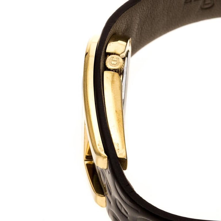 Aigner White Mother of Pearl Gold Plated Stainless Steel Capri III ...