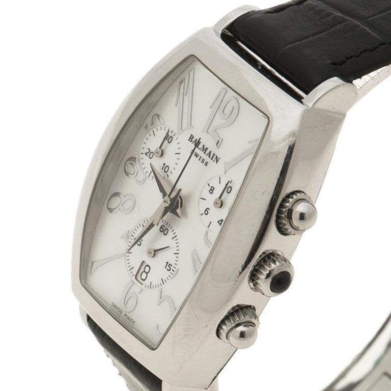 Balmain White Mother of Pearl Stainless Steel Arcade Chronograph Women ...