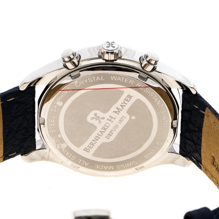 Bernard H. Mayer Blue Stainless Steel Iris Chronograph Women's ...