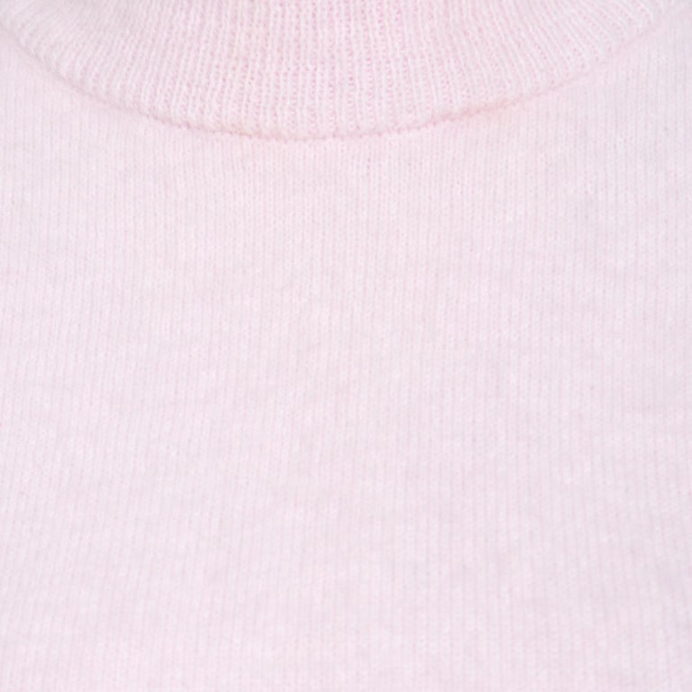 Balmain Pale Pink Wool Cropped High Neck Sweater S For Sale at 1stDibs ...