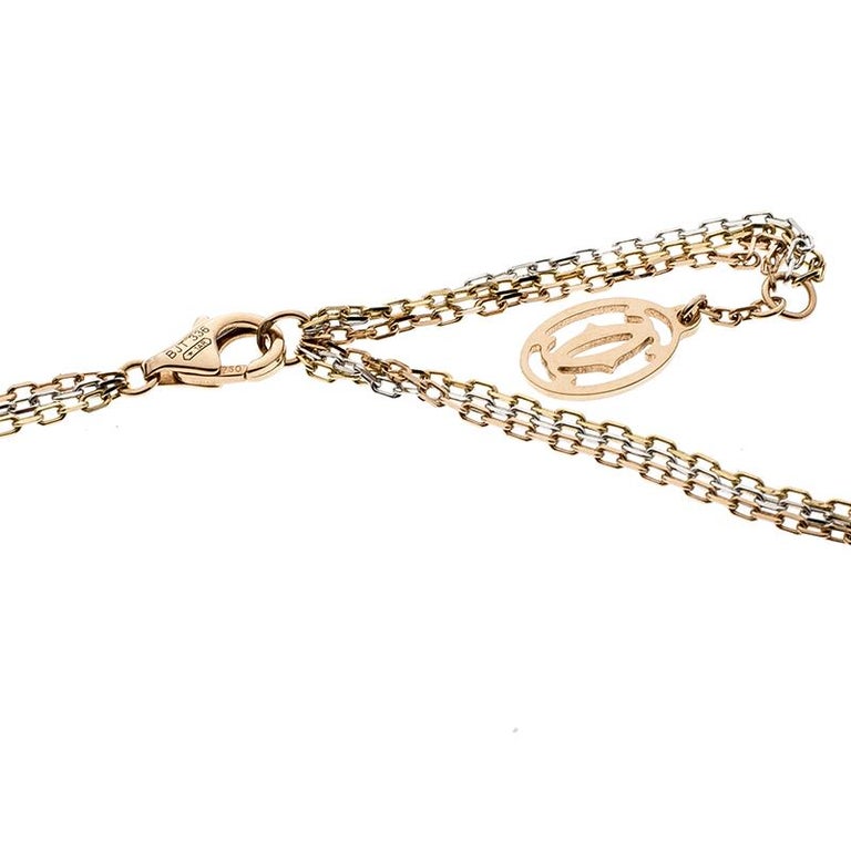 Cartier Trinity 18K Three Tone Gold Multi Chain Necklace at 1stDibs